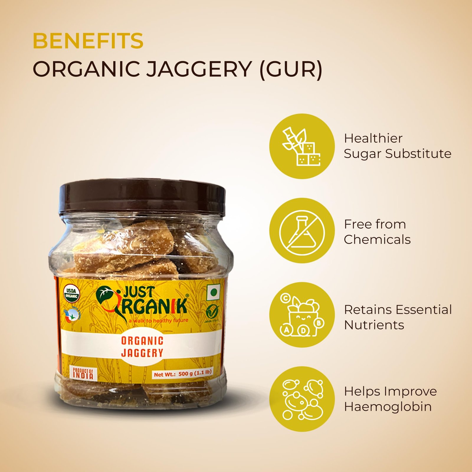 Which Sugar Is Healthiest? Jaggery, Khand, Brown or White? - Just Organik
